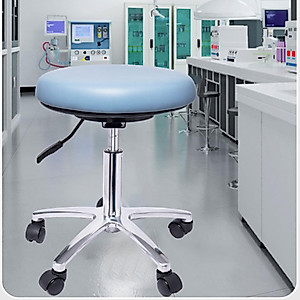SFKLYU Round Rolling Stool Chair Stool Dentist Stool Adjustable Assistant Stool PU Leather for Office Dentist Shop Lab Salon and Home,64~61cm