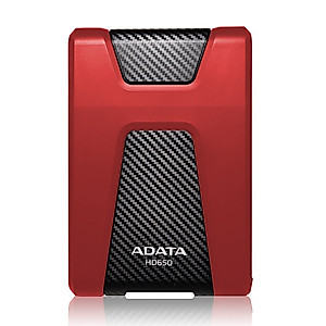 ADATA HD650 1TB Anti-Shock External Hard Drive, Red (AHD650-1TU3-CRD)