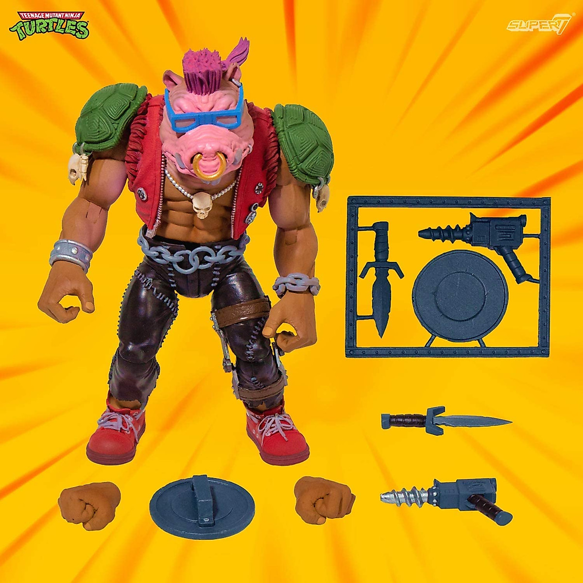Super7 Teenage Mutant Ninja Turtles: Bebop Ultimates Action Figure,Multicolor