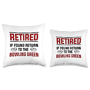 Lawn Bowls Retirement & Lawn Bowls Accessories Funny Lawn Bowling Green & Funny Retirement Throw Pillow, 16x16, Multicolor