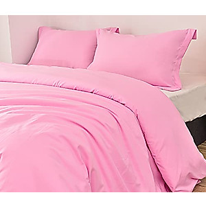 Colourful Snail Duvet Cover 3 Piece Set, Ultra Soft Double Brushed Microfiber Comforter Cover with Zipper Closure and Corner Ties, Queen, Pink