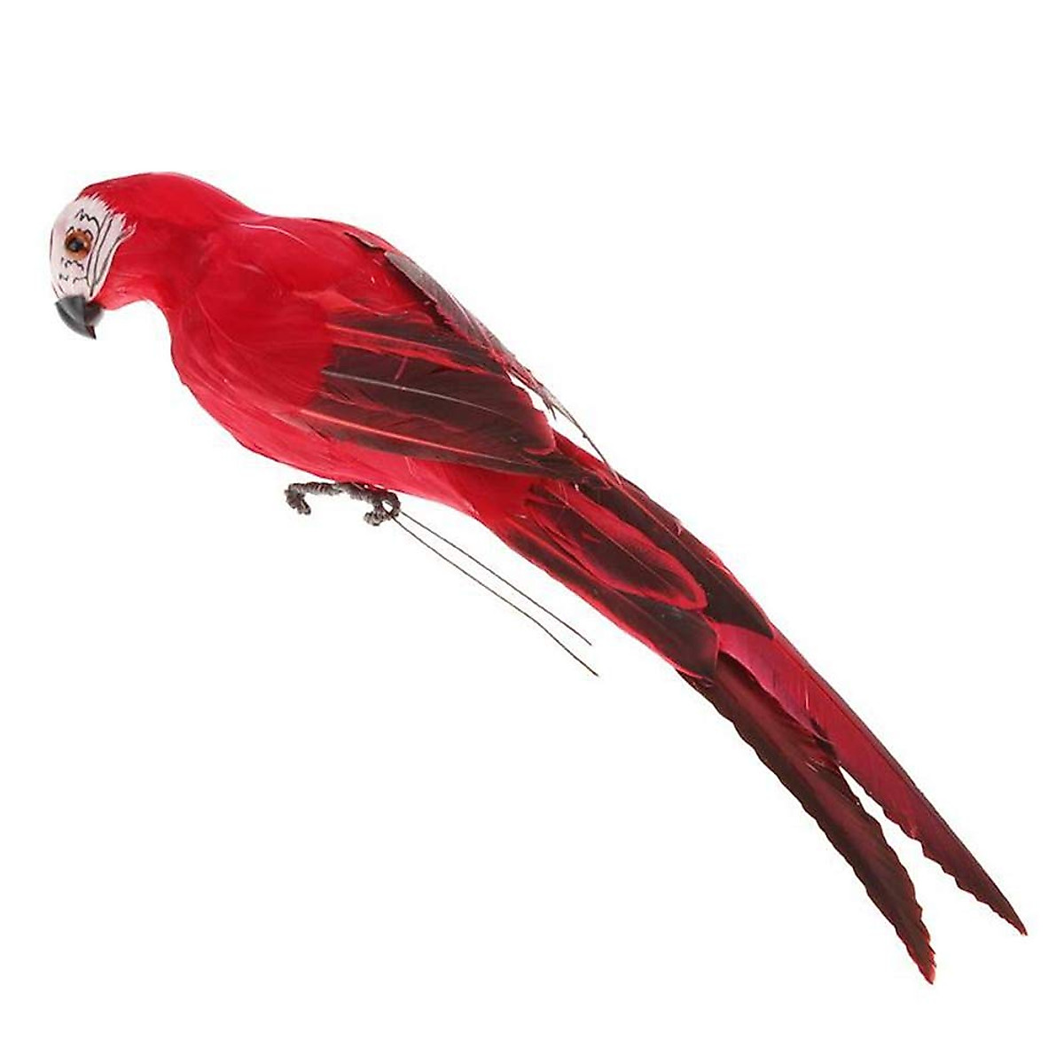 LWINGFLYER Artificial Parrot Life Size Artificial Simulation Foam Feather Parrot Macaw Bird for Costume Shoulder Ornament Modern Home Garden Party Decoration (9.8inch/25cm, Red)