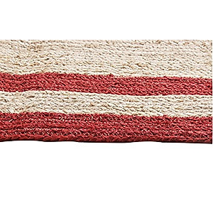 CASAVANI Natural Jute Kilim Rug Handwoven Jute Rug Outdoor Area Rag Rug Braided Style Look Doormat Rug (120 x 180 cm (4 x 6 Feet))