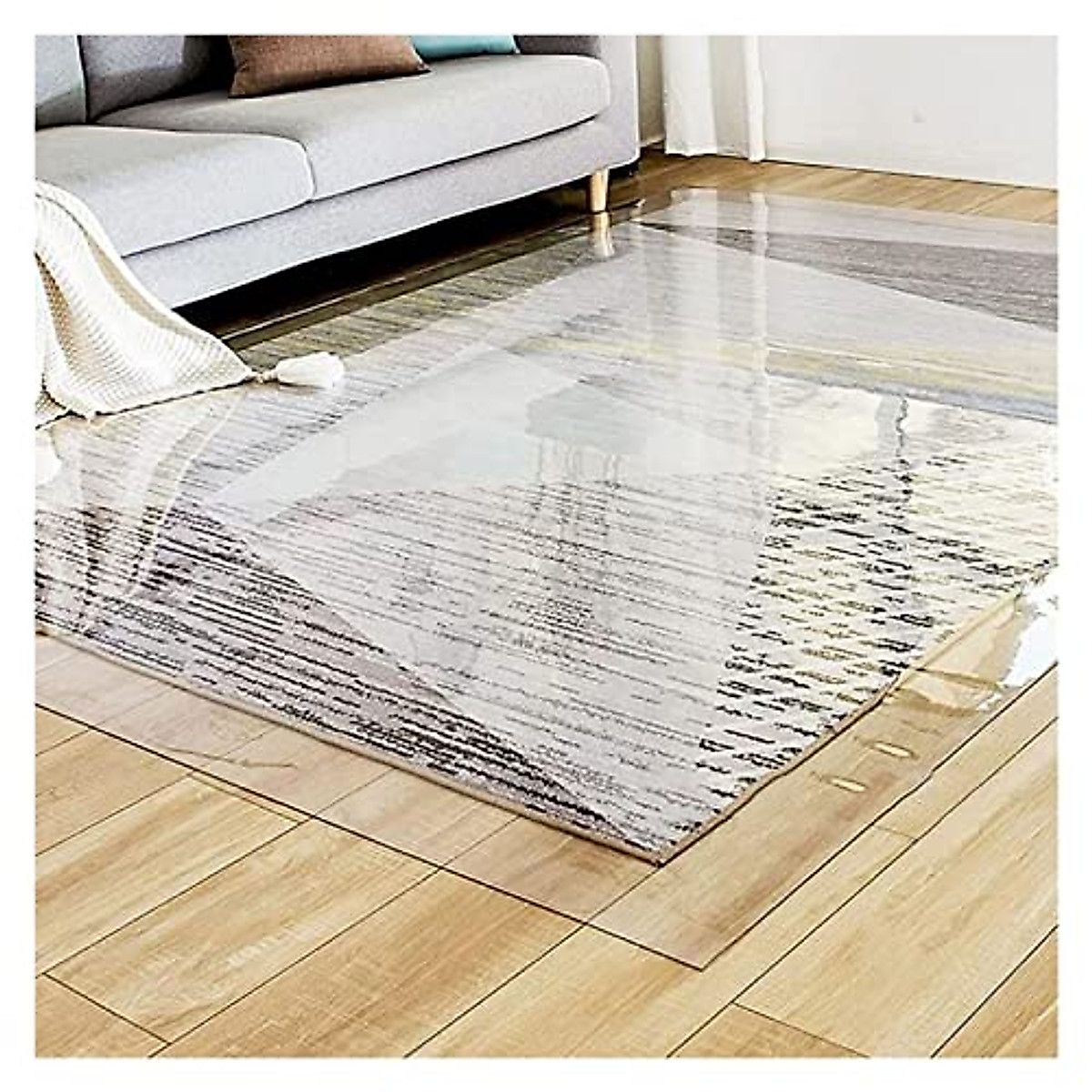 Clear PVC Desk Chair Mat Transparent Heavy Duty Hard Chair Mat for Wood Floors, Rectangular Home Carpet Protector, Can Be Cut Multipurpose Vinyl Roll for Hallway Entryway Foyer Hall Area Rugs,60-160cm