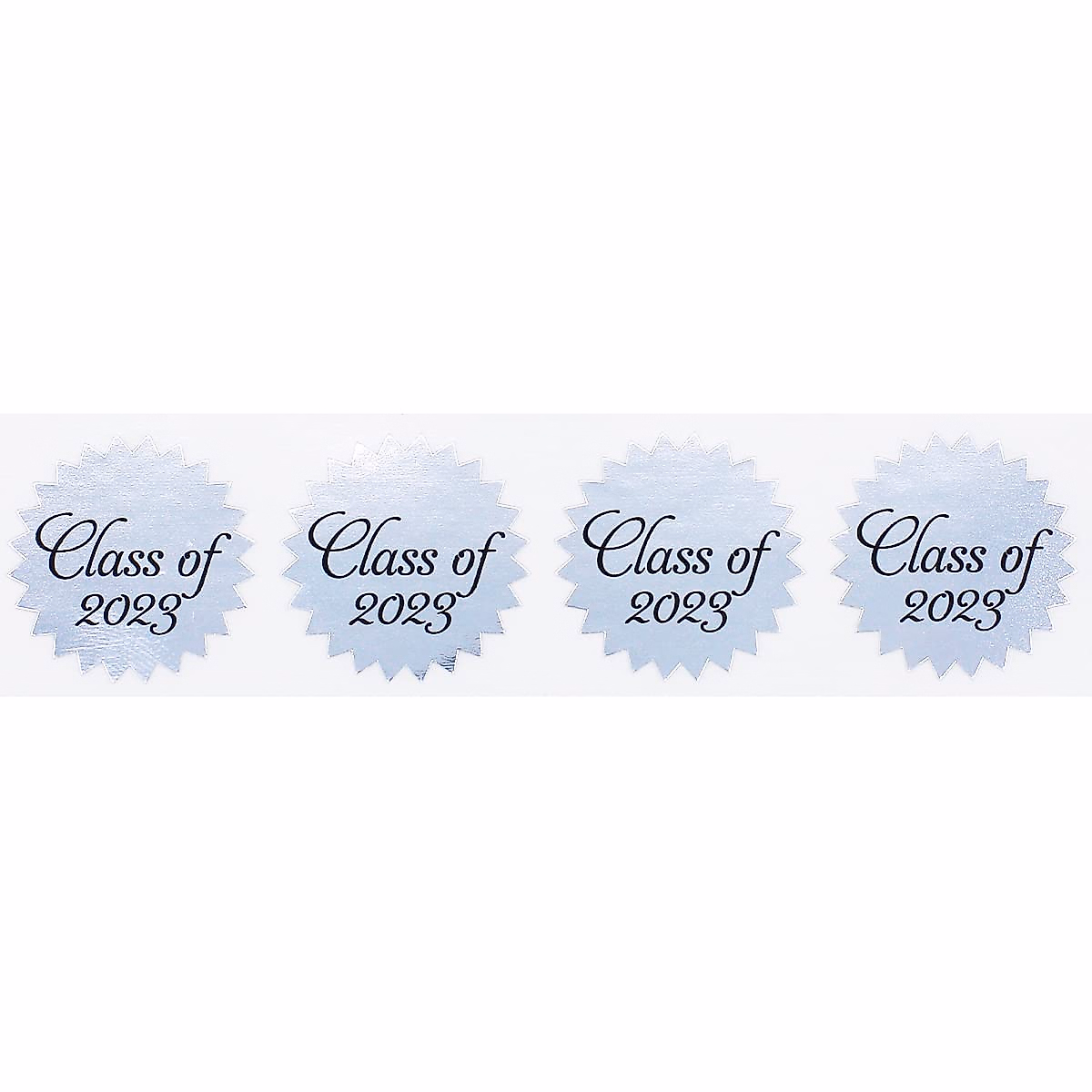 Class of 2023 Stickers Graduation Envelope Seals Metallic Silver 1 Inch 500 Adhesive Labels