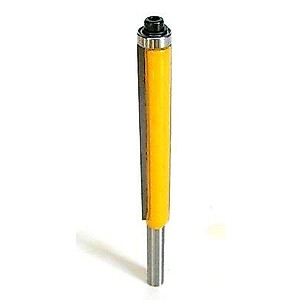 Emivery 1pc Extra Long Flush Trim Router Bit 1/4" Shank x 3/8" Cutting Diameter x 2" Height For Woodworking Milling Cutter,Top and Bottom Bearing