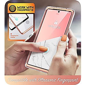 i-Blason Cosmo Series for Google Pixel 7 Pro Case (2022), Slim Full-Body Stylish Protective Case with Built-in Screen Protector (Marble)