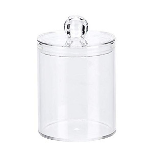 Transparent Round Cotton Bud Case Acrylic Cotton Swab Holder Storage Container Organizer for Cotton Swabs or Cotton Buds