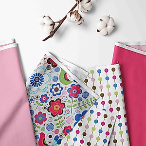 Bacati - Botanical Sanctuary Multicolor Pink Pearl String Neck Roll Pillow