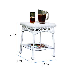 Tortuga Outdoor 3 Piece Portside Plantation Rocking Chair rockers with 1 side table (Set of 2), White Coastal