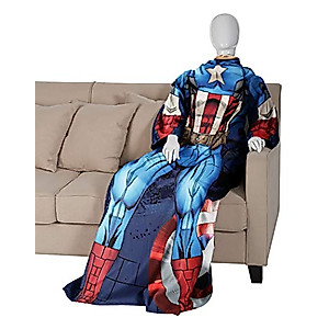 Northwest Comfy Throw Blanket with Sleeves, Adult (48 x 71 in), Captain America
