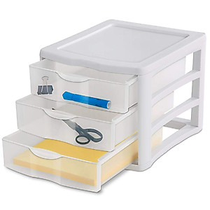 Sterilite 17918004 3 Drawer CLR Organizer, 6"x4"x3", White