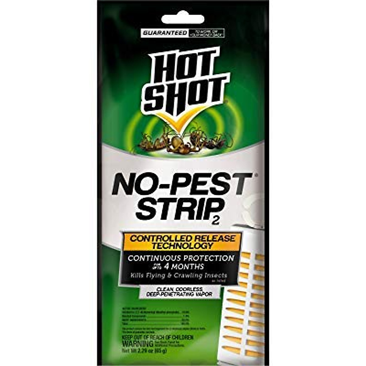 Hot Shot No-Pest Strip 2, Controlled Release Technology Kills Flying and Crawling Insects 2.29 Ounce (value Pack of 24)