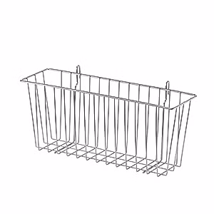 TRINITY EcoStorage 15-Inch Metal Hanging Basket to Use With Shelf Units and Storage Racks for Garage, Kitchen, and Closet Organization, NSF Certified, 10 Pound Capacity, Chrome, 2-Pack