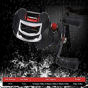 mewmewcat Lightweight High Speed 7.2:1 Gear Ratio Baitcast Fishing Reel 17+1 Ball Bearings Baitcasting Fishing Reel Baitcaster Tackle,baitcasting Reel