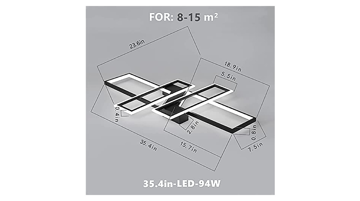 SMG Modern LED Ceiling Lights Fixture, Remote Control Dimmable Modern ...