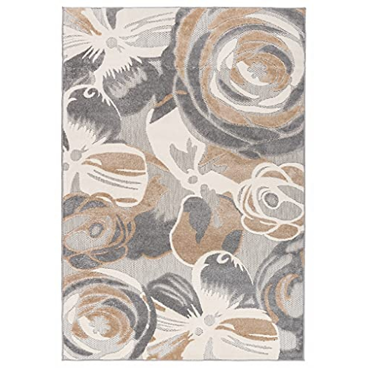 Rugshop Ravenna Modern Large Floral Flowers Indoor/Outdoor Area Rug 7'10" x 10' Gray