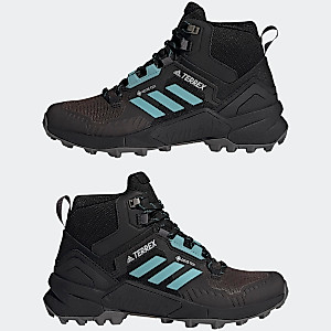 adidas Women's Terrex Swift R3 Mid Gore-tex, Core Black Mint Ton Grey Five, 6