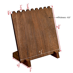 Ikee Design Set of 2 Wood Necklace Jewelry Display Stand for 8 Necklaces, Necklace Display Holder Organizer, Brown Color