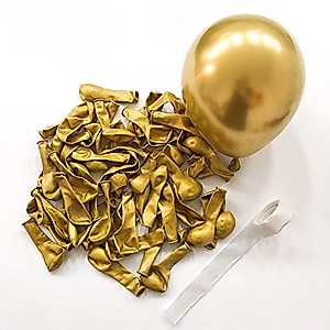 Janinus Metallic Gold Balloons Party Balloons 5 Inches 50 PCS Chrome Gold Balloons Latex Balloons Birthday Balloons for Party