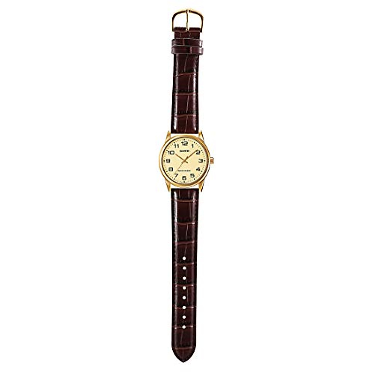 Casio Men's Stainless Steel Quart Watch with Leather Strap, Brown, 18 (Model: EAW-MTP-V001GL-9B)
