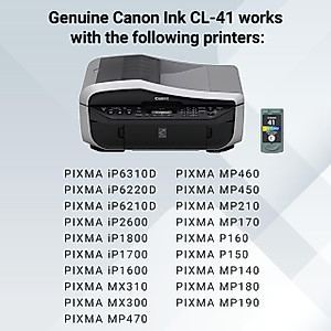 Canon CL-41 Compatible To iP1700/iP1600,iP6220D/iP6210D,iP6310D,MP170/MP160/MP150/MP180,MP450,MP460,iP1800,iP2600,MP140,MP190/MP210,MP470,MX310/MX300 Printers