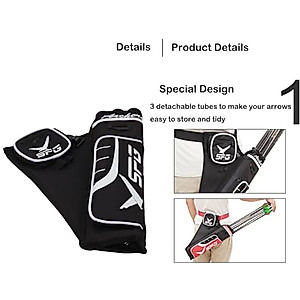 Ltvystore Archery Bag Outdoor Canvas Arrow Quiver Hunting Three Tube Archery Bag Waist Span Archery Accessories Archery Bag (black/three tupe)