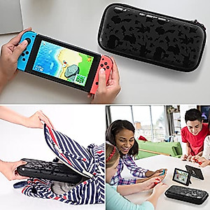 CampFENSE Carrying Case for Switch/Switch OLED, Protective Hard Shell Travel Carry Case compatible with Console & Accessories, with 10 Game Card Slots and 2 Screen Protectors (Oxide Dark)