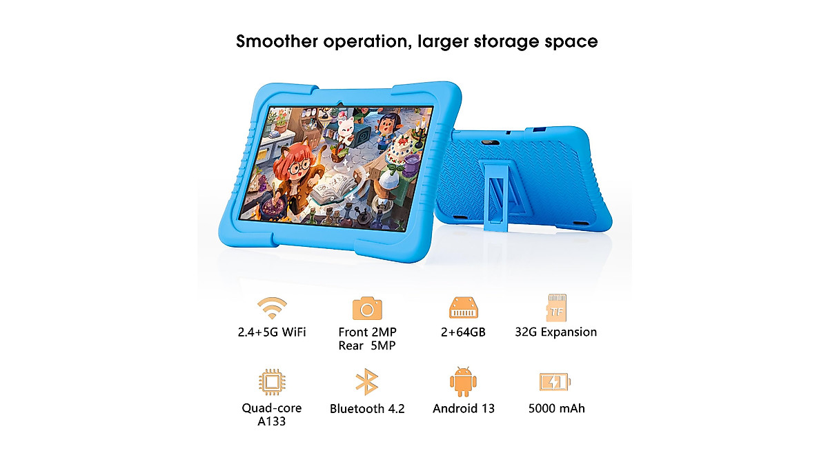 SGIN 10-Inch Android 12 Tablet with IPS Display & 2GB RAM