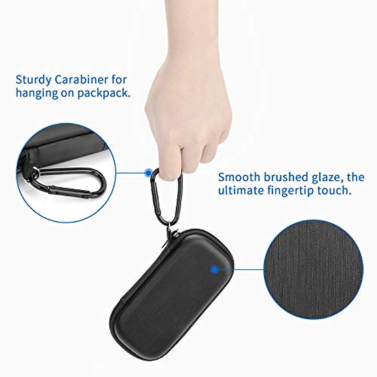 Yinke Hard Heart Monitor Case for KardiaMobile 1-Lead/6-Lead Personal EKG Monitor for Apple and Android Device, Travel Case Protective Cover Storage Bag