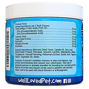 Well Loved Dog Allergy Chews - Dog Allergy Relief, Made in USA, Vet Developed, Hot Spot Treatment for Dogs, Dog Itch Relief, Anti Itch for Dogs, Dog Vitamins, Dog Skin Allergies Treatment, 120 Count
