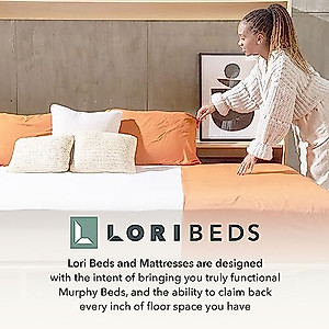 Lori Beds, Murphy Bed, Hideaway Bed, Space Saving Furniture, Wall Bed, Horizontal Wallbed, Bed Frame Only, Manual Fold, Size-Queen, White