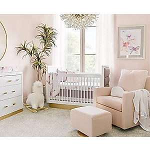 Oilo Baby Blanket, Luxury Soft Plush Backing & 100% Turkish Cotton Jersey Print, Double Layered, 30" x 40", Rolled Jersey Edge Trim, Newborn Infant Crib Blanket, Watercolor Butterfly