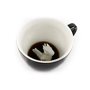 creature cups Dragon Ceramic Cup (11 Ounce, Black) - Hidden Animal Inside - Holiday and Birthday Gift for Coffee & Tea Lovers