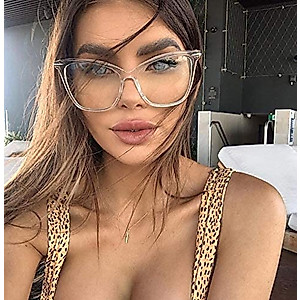 FEISEDY Oversized Cat Eye Glasses Frame Blue Light Blocking Eyewear for Women B2589