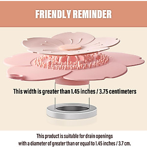 Generic 4Pcs,Anti-odor Petal Hair Drain Catcher, 7"" Silicone Hair Stopper Drain Cover for Shower, Protector Silicone Bathtub, Easy to Install Suit for Bathroom,Bathtub,Kitchen and Sink (Pink)