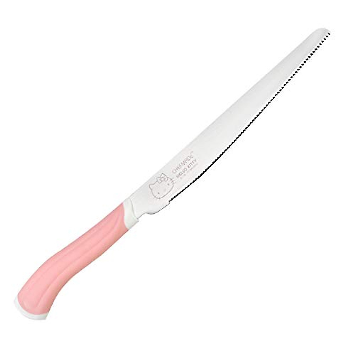 CHEFMADE Hello Kitty 8-Inch Serrated Bread Knife, Non-Stick Stainless Steel Toast Knife with Non-slip Silicone Handle, Traditional Artificial Forging Made in Japan