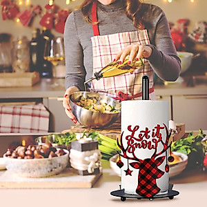 Christmas Paper Towel Holder, Christmas Bathroom Decor, Christmas Kitchen Decor Accessories Paper Towel Holder Stand, Metal Christmas Decorations for Kitchen, Large Towel Stand for Countertop