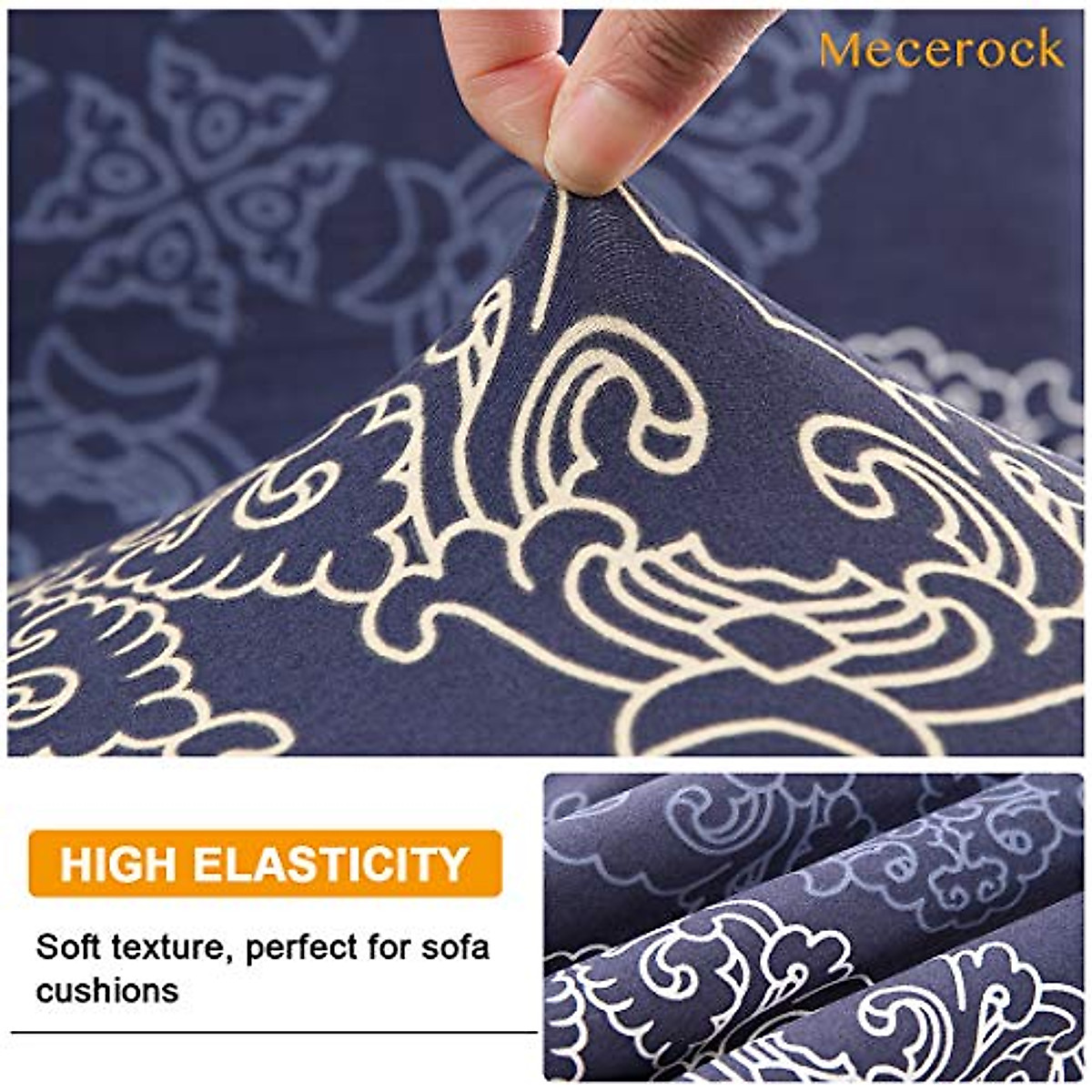 Mecerock Printed Stretch Couch Seat Cover Sofa Cushion Removable Washable Soft Spandex Furniture Protector for Loveseat Couch Sofa Seat Cover Sofa Slipcover Flexibility with Elastic