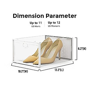 Pinkpum Shoe Storage Boxes Fit for Sizs 9 12 Pack Shoe Storage Boxes Fit for Sizs 11 12 Pack