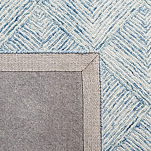 Safavieh Abstract Collection Accent Rug - 3' x 5', Blue & Ivory, Handmade Wool, Ideal for High Traffic Areas in Entryway, Living Room, Bedroom (ABT428M)