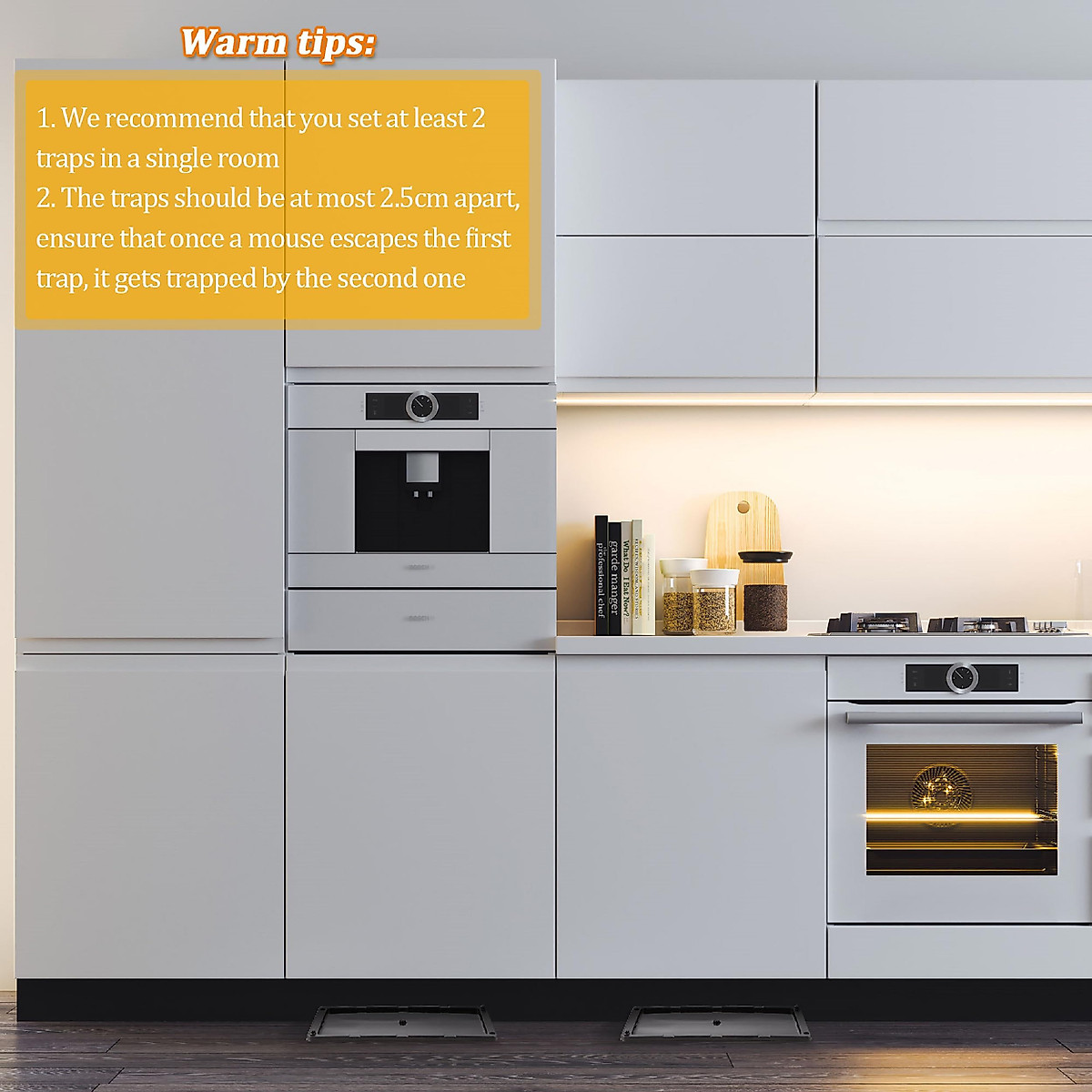 Qualirey 12 Pack Glue Traps for Rats and Snakes, Larger and Heavy Duty Baited Sticky Traps with Non Toxic Glue, Exterminator Plastic Mouse Indoor Board, Ready to Use, Safe to Children and Pets (Black)