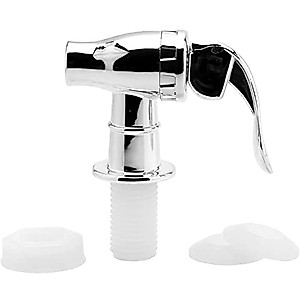 Cornucopia Push Style Spigots for Beverage Dispenser Carafes (2-Pack), Replacement Lever Pour Spouts, Chrome Design Lock Open Style