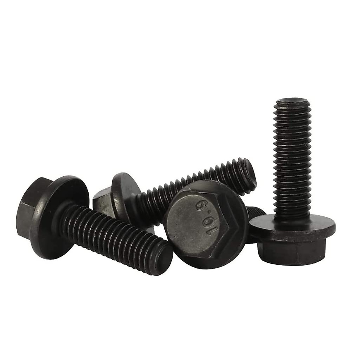 M8 x 20mm Flanged Hex Head Bolts Flange Hexagon Screws, Full Thread, Alloy Steel, Black Oxide Finish, Quantity 20