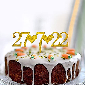 Date Custom Engagement Wedding Caketopper Bride To Be Wedding Party Supplies For Couples Engagement Gifts Gold