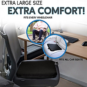 At Your Comfort Gel Seat Cushion for Long Sitting – Ideal for Car Seat, Office Chair, Wheelchair – Seat Cushion for Tailbone Pain Relief, Sciatica Seat – Comfortable, Breathable, Relieves Discomfort