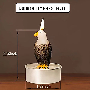 Eagle Tealight Candles, America Eagle Tea Light Candle for Birthday Gifts, Stands for Free, Powerful and Courageous, Ideal for Home Decor, Party，Brithday Gift, Cake Decoration, Wedding, 6 Pieces