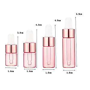 30 Pack Glass Dropper Bottles with Dropper Pipettes,2ml Essential Oil Bottles Dropping Bottles Rose gold Cap Refillable Container Perfume Empty Travel Sample Vials Essence Liquid Cosmetic Containers