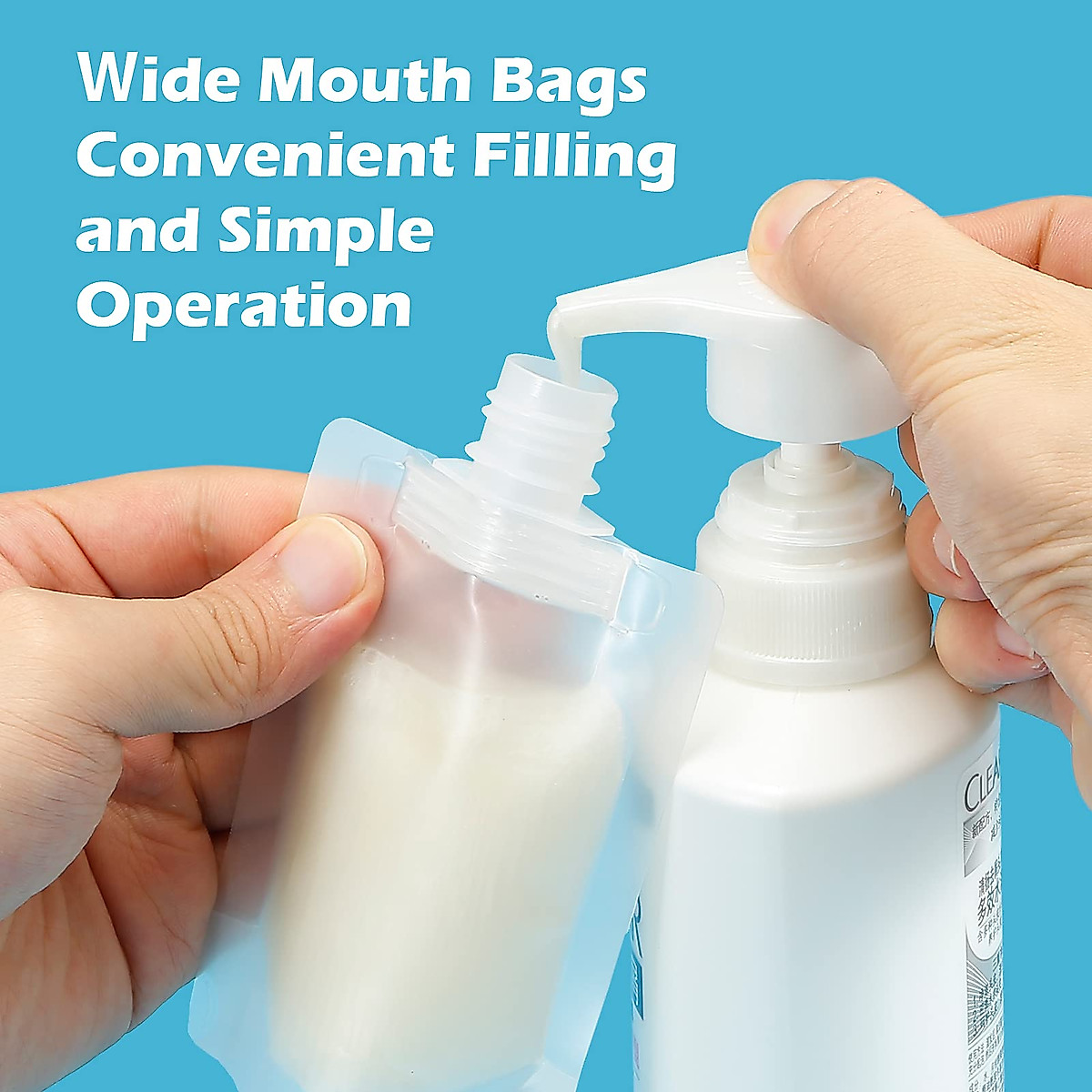 TailaiMei 12 Pieces Travel Pouches for Toiletries, TSA Approved Portable Travel Size, Refillable Stand Up Pouch for Shampoo/Conditioner/Lotion (50ml/1.7oz)