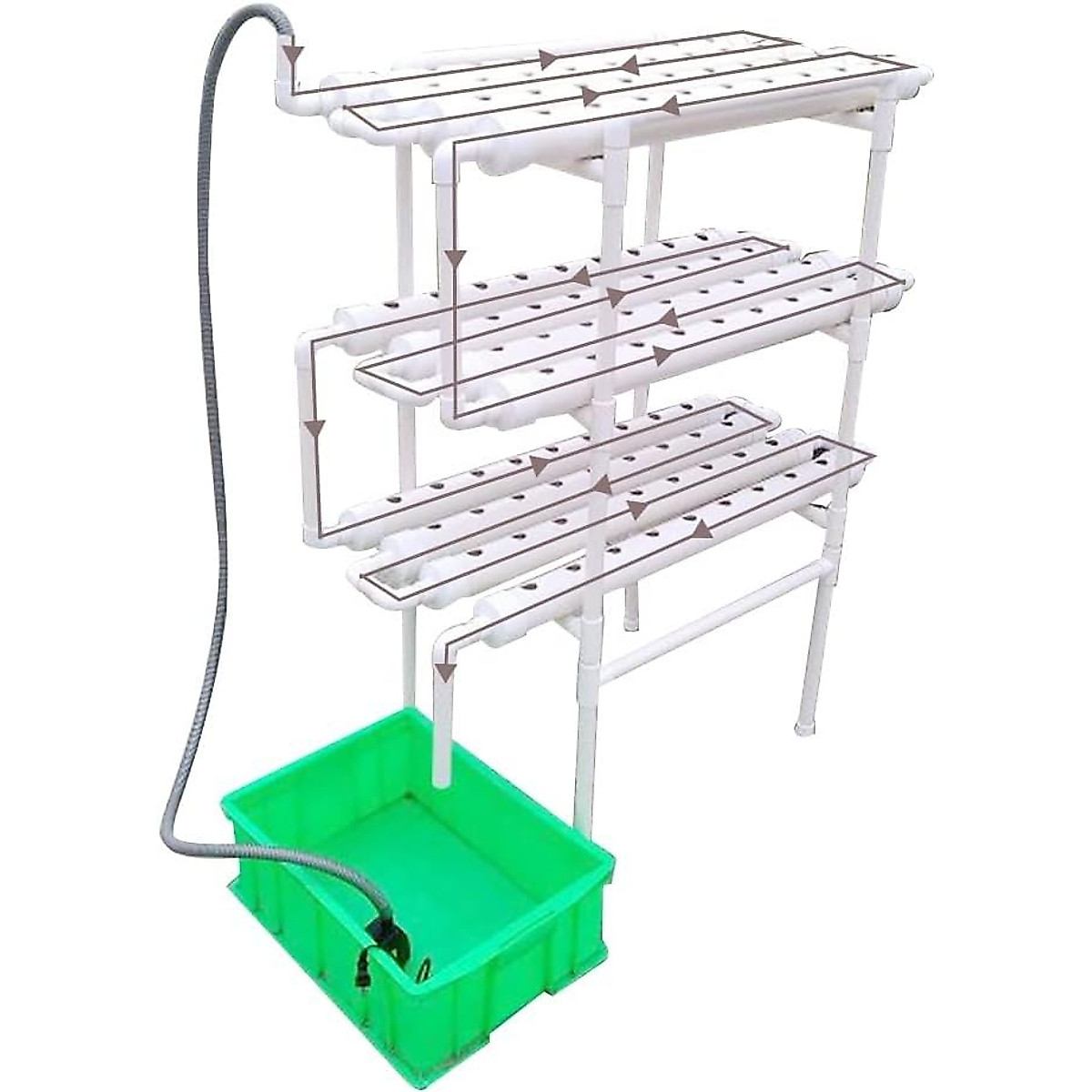 3 Layer Hydroponic Grow Kit Earthless Plant Growing Systems Vegetable Tool Grow Kit 108-Locations Hydroponic System for Garden